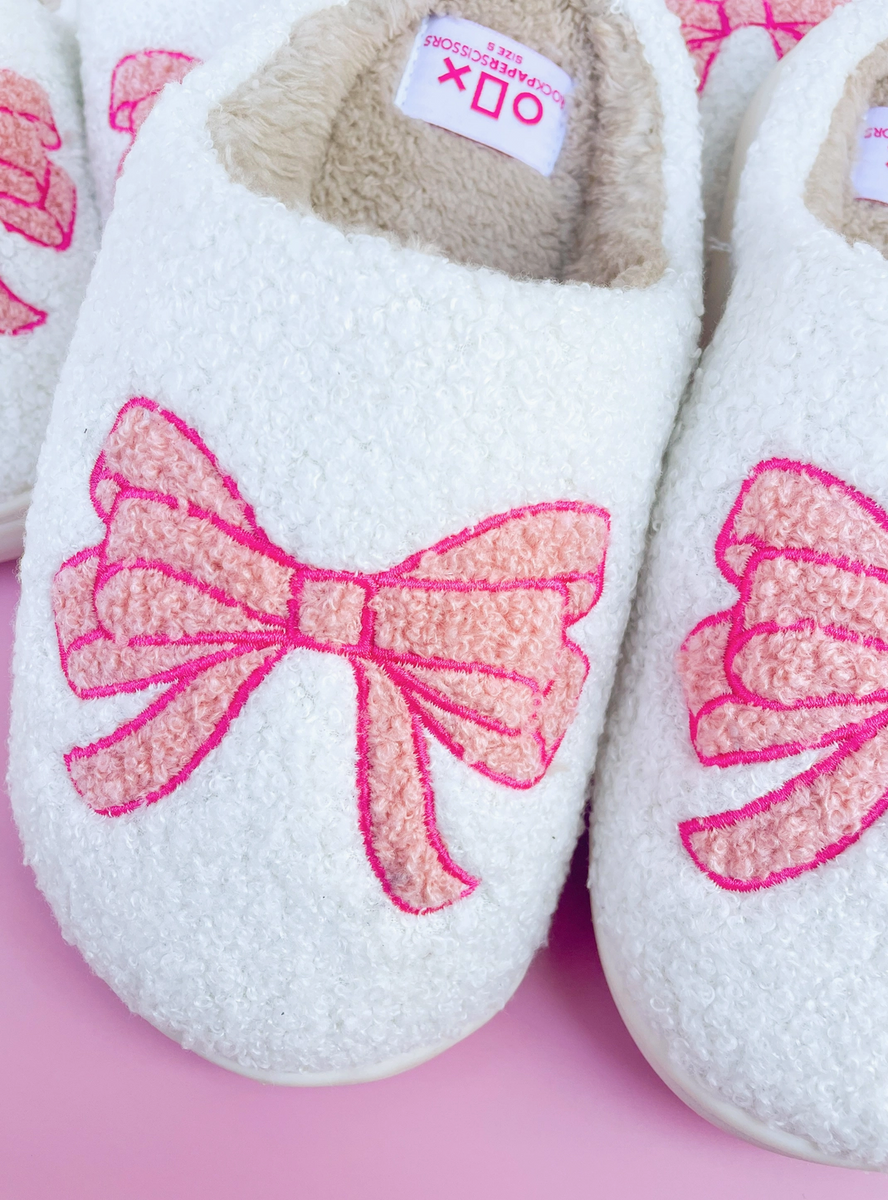 Pink Bow Slippers – Ivy & Bugz
